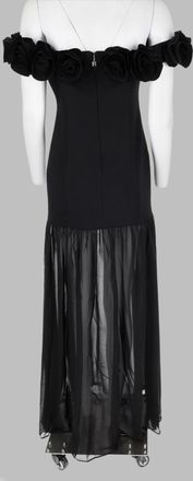 Rotate Floral Appliqu&eacute; Dress - Black