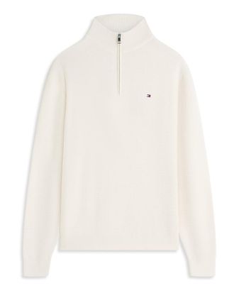 Tommy Hilfiger Strick-Troyer aus Baumwolle mit Struktur und Logo-F&auml;hnchen in