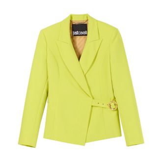 Just Cavalli Strukturierte S&auml;uregr&uuml;ne Jacke mit Schlangendetail - - Jackets - Damen - Gr&uuml;n - M