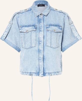 Monari Monari Cropped-Jeansbluse blau