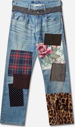 Junya Watanabe Men s Mixed Fabric Patchwork Denim Pants Indigo