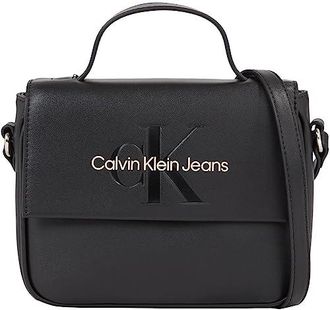 Calvin Klein Jeans Femme Sac &agrave; Bandouli&egrave;re Petit, Noir (Black With Rose), Taille Unique