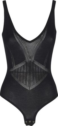 Elisabetta Franchi Femme, Tops, Noir, Taille: 40 FR Body en maille ajour&eacute;e