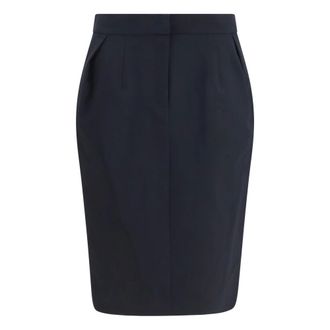 Magda Butrym Jupe crayon pliss&eacute;e &agrave; rabat boutonn&eacute;e - Femme - Jupes - Noir - Taille: 38 FR
