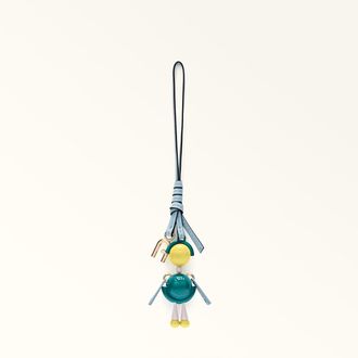 Furla Sfera Charm Amatore Blue Blau Metall + Glanzlack + Sidney-kalbsleder Damen