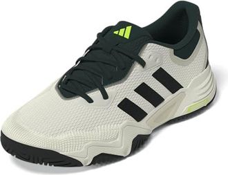 adidas Homme Solematch Control 2 Tennis Shoes, Off White/Silver met./Aurora Ivy, 43 1/3 EU