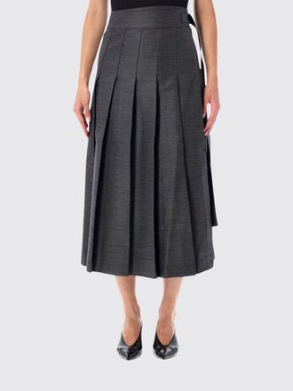 R&oacute;he Jupe midi pliss&eacute;e en m&eacute;lange de laine &agrave; taille haute