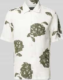 Marc O'Polo Regular Fit Leinenhemd mit Motiv-Print