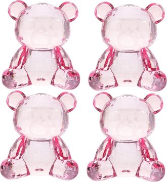BESPORTBLE 4stücke Kleiner Bärenfigur Aus Niedliches Gartendekor Für Tisch Entzückendes Bärenornament Für Kinderzimmer Und Feiern Detaillierte Transparente Bären