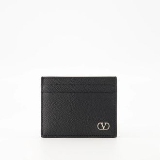 Valentino Garavani VLogo Schwarzes Leder Kartenetui - - Accessories - Herren - Schwarzk - ONE SIZE