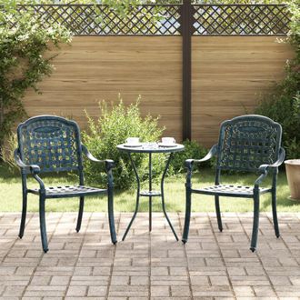 vidaXL Gartenstuhl 2 pcs Gr&uuml;n 55 x 56,5 x 91cm Aluminium Vidaxl