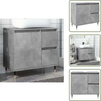 vidaXL The Living Store - vidaXL Badschrank Betongrau 65x33x60 cm Holzwerkstoff