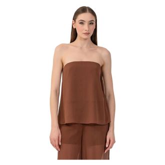 Kocca Femme, Tops, Brun, Taille: 36 FR Haut style bustier coupe fluide