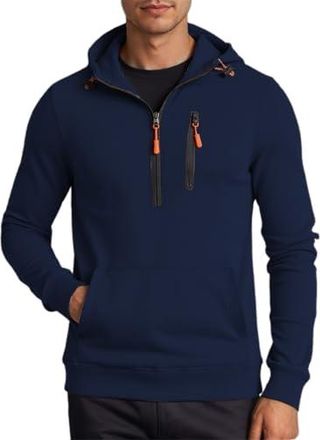Generic Sweat a Capuche Homme Hooded Sweatshirt Hoodie Zipp&eacute; Doubl&eacute; en Fleece Pullover Casual avec Imprim&eacute; Confortable L&eacute;ger Mode Athl&eacute;tique Streetwear
