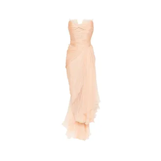 Maria Lucia Hohan Jolie Strapless Ruffled Midi Dress