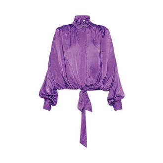 Forte_Forte Leichte Satinbluse - - Blouses & Shirts - Damen - Lila - M