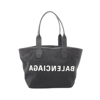 Balenciaga Pre-owned Cities Paris Canvas Leather Tote Bag - - Pre-owned - Damen - Schwarzk - ONE SIZE