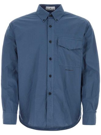Stone Island chemise Air Force en popeline - Bleu