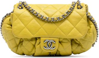 Chanel Hobo Bags - CC Quilted Lambskin Chain Around Flap - Gr. unisize - in Gelb - f&uuml;r Damen