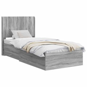 vidaXL Struttura Del Letto Con Stoccaggio E Testata Sonoma Grigio Vidaxl