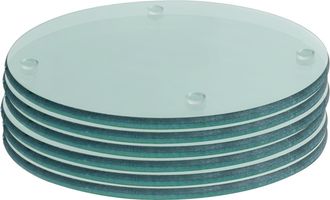 Harbour Housewares 6X Klar 10cm Runde Glasuntersetzer - Heim Küche Esstisch Dekor Zubehör Kaffeetasse Trinken Becher Matte Tischsets