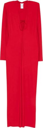 Amazuìn robe longue à col v - Rouge