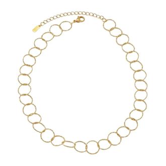 Dansk Copenhagen Vilja Waterproof 18K Gold Plated Round Short Link Necklace - Structured Stainless Steel - - Accessories - Damen - Gelb - ONE SIZE