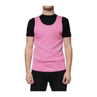 Dolce & Gabbana Rosa Geripptes Tanktop - - Tops - Herren - Rosa - 2XL