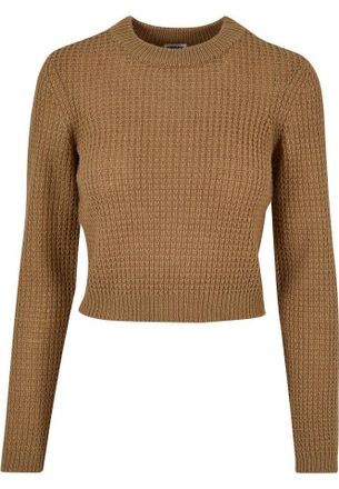 Urban Classics Rundhalspullover Urban Classics Damen Ladies Short Waffle Sweater (1-tlg)
