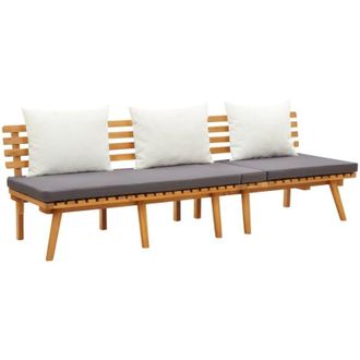 vidaXL Vidaxl - Lit de repos de jardin 200x65 cm - Bois dacacia massif - T&ecirc;te de lit r&eacute;glable - Coussins confortables inclus