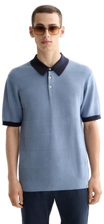 Scotch & Soda Herren Knitted Polo Shirt Polohemd, Faded Denim 410, L