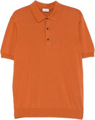 Etro Homme, Tops, Orange, Taille: L Polo &agrave; Logo Brod&eacute;