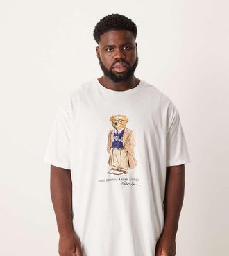 Polo Ralph Lauren Big & Tall - T-shirt classique avec imprimé Collegiate Bear traditionnel au dos - Blanc