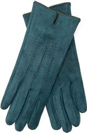 Eem Fashion EEM gants pour femmes 100% végétaliens, aspect velours, matériau élastique doux, polaire pelucheuse, vert foncé onesize