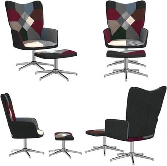 vidaXL Relaxsessel mit Hocker Patchwork Stoff - Sessel - Relaxsessel - Lounge Chair - Patchwork Möbel - Bequemlichkeit - Home & Living