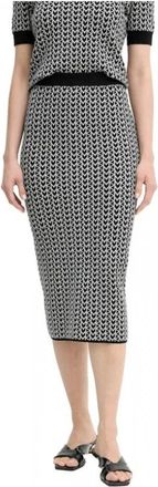 Michael Kors Femme, Jupes, Noir, Taille: 38 FR Logo Jacquard Midi Skirt