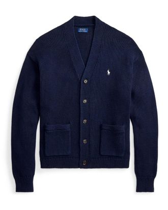 Ralph Lauren Strickjacke aus Baumwolle mit Pony-Stickerei, Relaxed Fit in