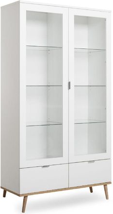 Finori Vitrine Wohnzimmerschrank Göteborg 54 weiß 100 x 186 x 40 cm