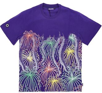 Octopus Lila Feuerwerk Herren Tee - - Tops - Herren - Mehrfarbig - XL