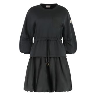 Moncler Cotton Mini Dress - - Dresses - Damen - Schwarzk - M