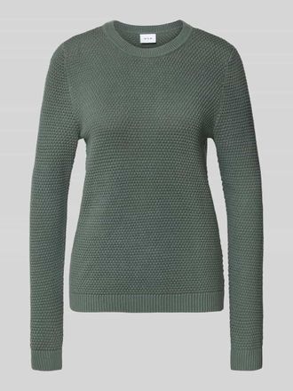 Vila Strickpullover mit Strukturmuster und Rundhalsausschnitt