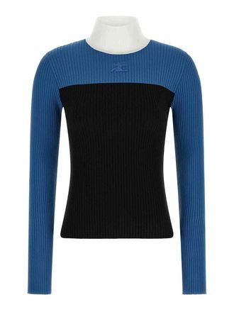 Courr&egrave;ges Rundhalspullover - Bunt