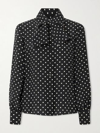 Valentino Garavani Schluppenbluse Aus Cr&ecirc;pe De Chine Aus Seide Mit Polka-dots - Schwarz