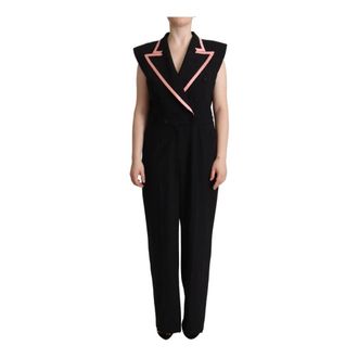 Dolce & Gabbana Schwarzer &auml;rmelloser Jumpsuit aus Wollmischung - - Jumpsuits & Playsuits - Damen - Schwarzk - XL