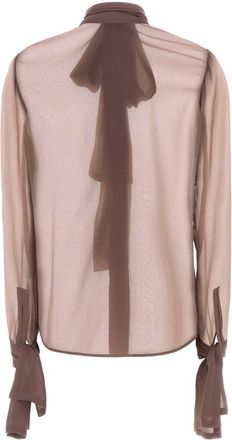 Saint Laurent Womens Blouse Marronglace Camicie Shirt