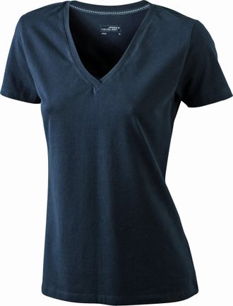 James & Nicholson Damen T-Shirt Stretch Vee XX-Large black