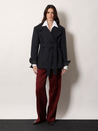 Dries Van Noten Womens Portias Wool Wide-Leg Trousers Red