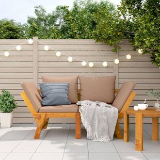 vidaXL Banc de jardin avec coussins 2 en 1 bois dacacia massif