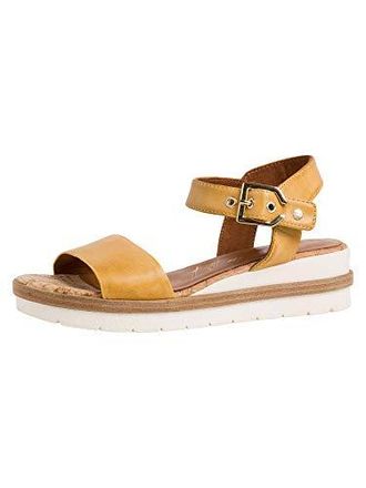 Tamaris Femme Sandales 28222-24, Dame Sandales compens&eacute;es, Sandales compens&eacute;es,Chaussures d&eacute;t&eacute;,Confortable,Plat,Sun,39 EU / 5.5 UK