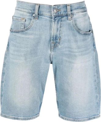 7 For All Mankind Short en jean d&eacute;lav&eacute; - Homme - Shorts - Bleu - Taille: W32